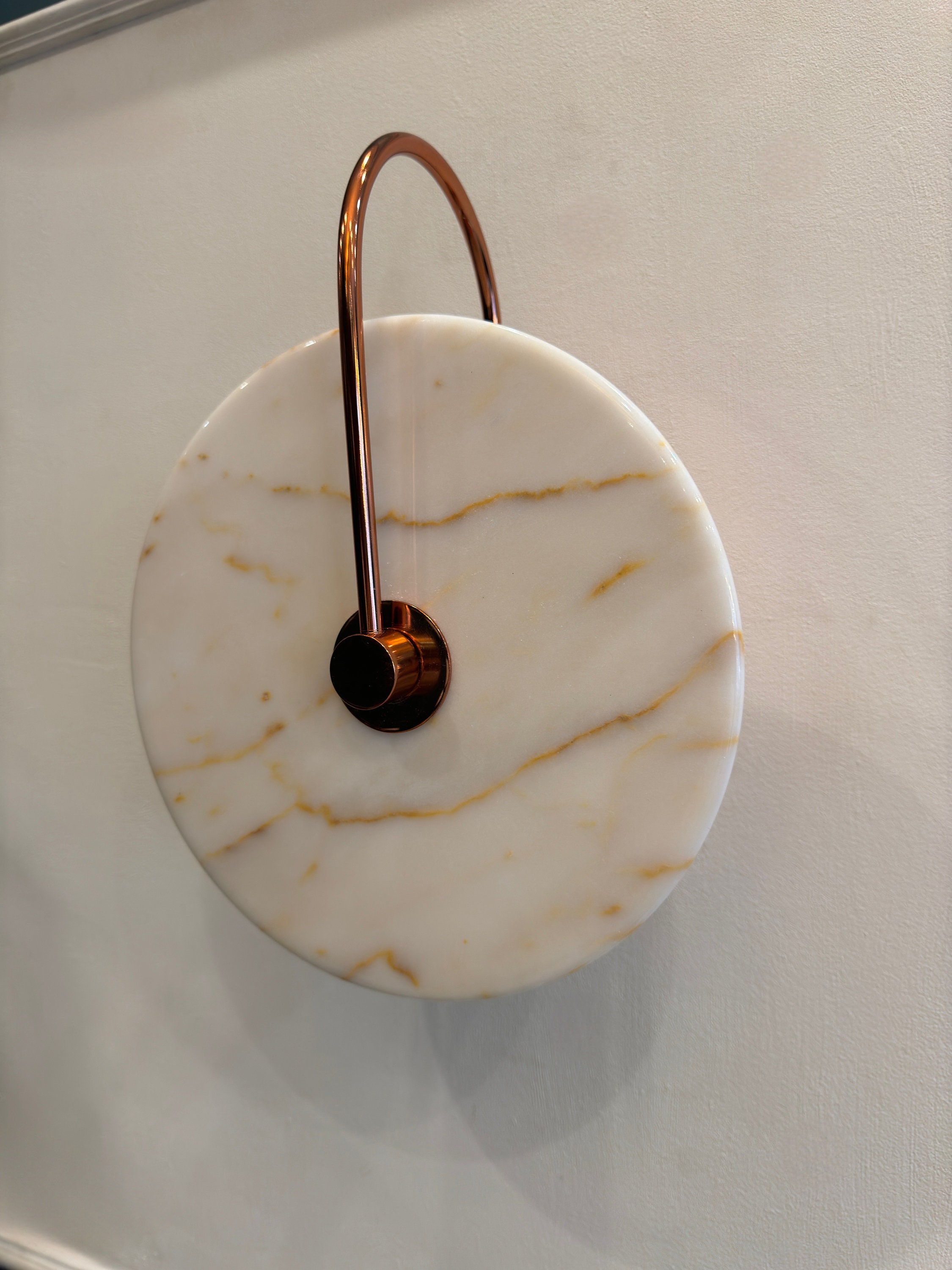 Rounded Marble Wall Sconce, Marble Wall Light, Wall Light Fixture, Wall ...