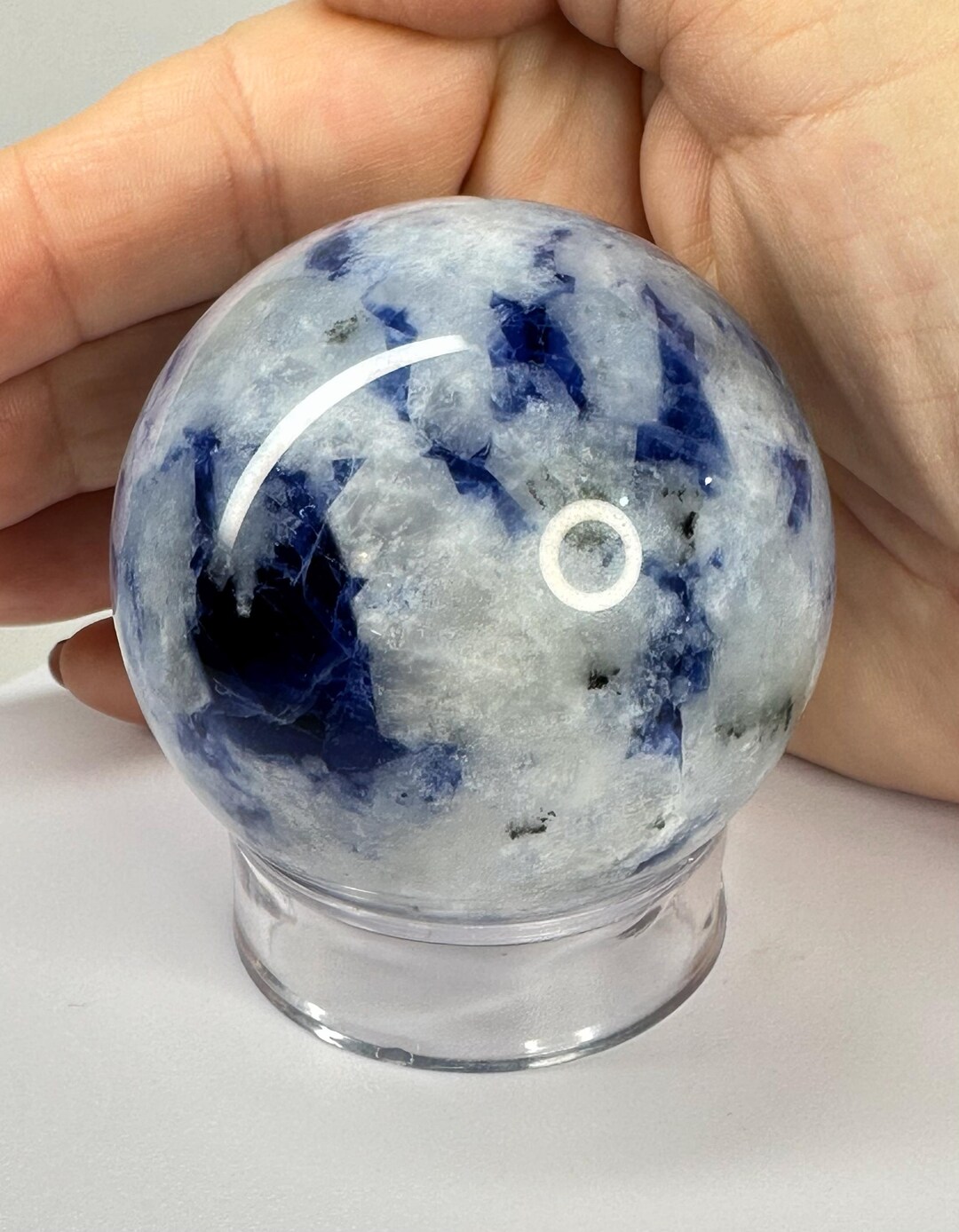 Sodalite Sphere With Stand - Throat Chakra - Etsy