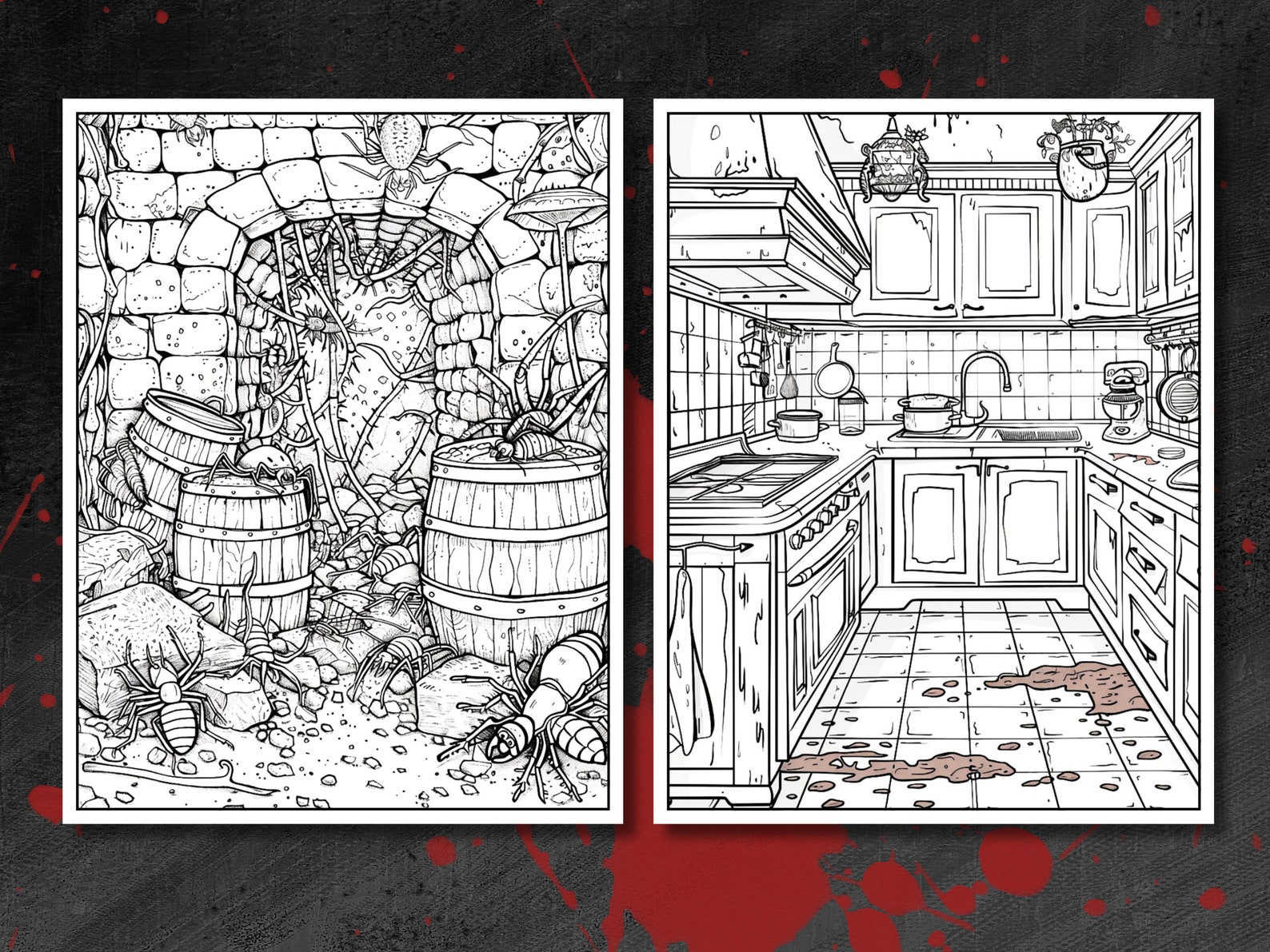 Haunted House Coloring Pages, Printable Halloween Coloring Book for ...