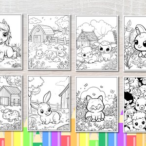 50 Kawaii Cute Farm Animals Coloring Pages Adorable Farm Animals ...