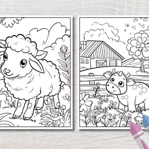 50 Kawaii Cute Farm Animals Coloring Pages Adorable Farm Animals ...