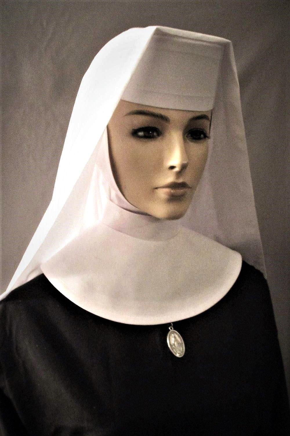 NUN VEIL - White Nursing Veil Set. ,nun Habits, Veils , Vintaged Habits ...