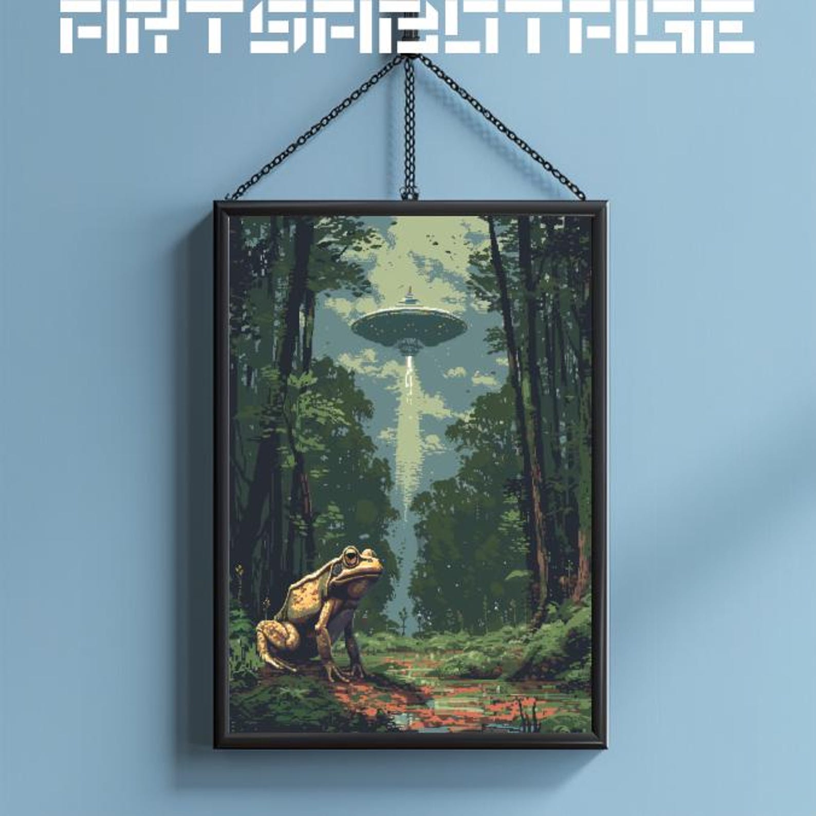 Animated Frog Wall Decor Wall Art Digital Art Alone Home Decor AI ...