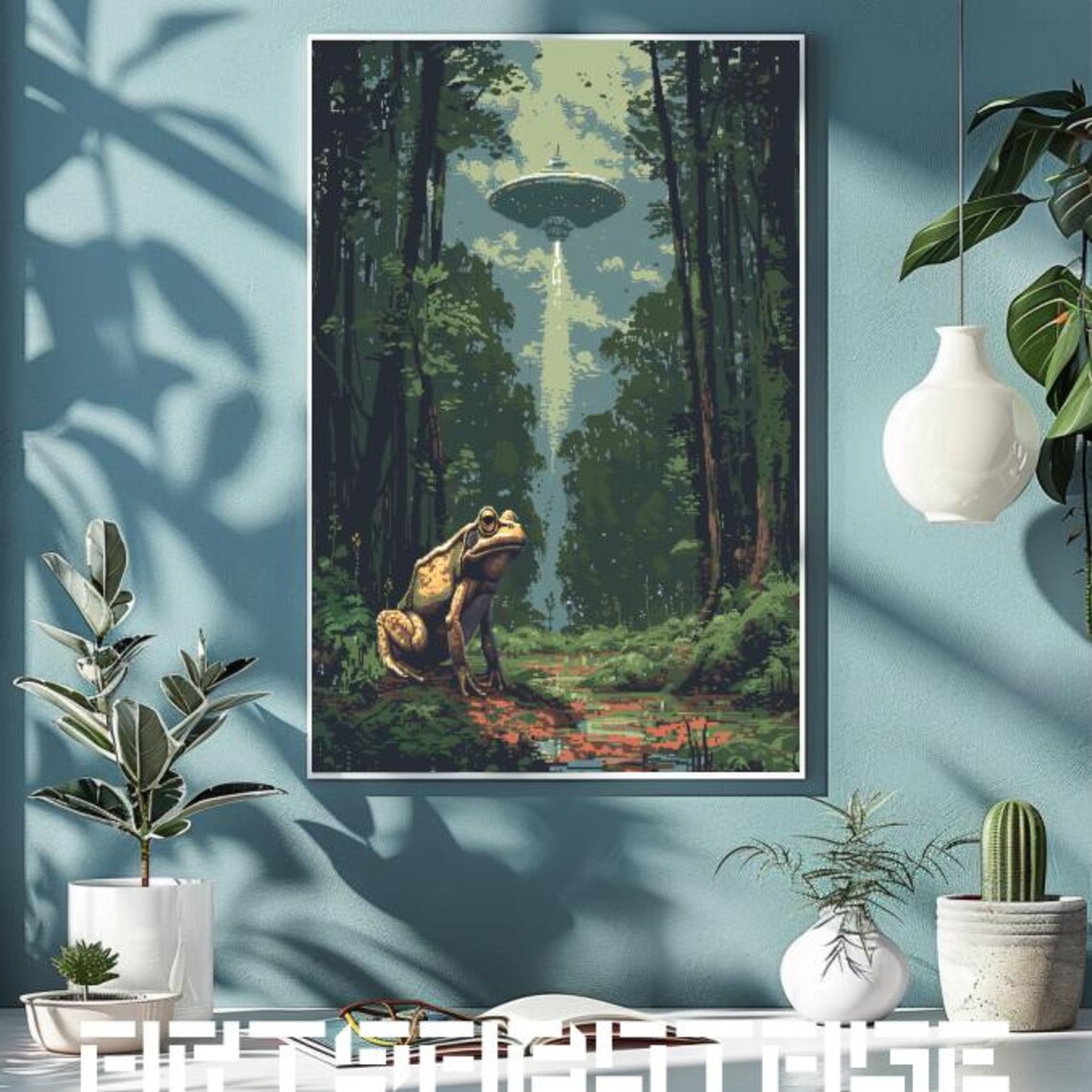 Animated Frog Wall Decor Wall Art Digital Art Alone Home Decor AI ...