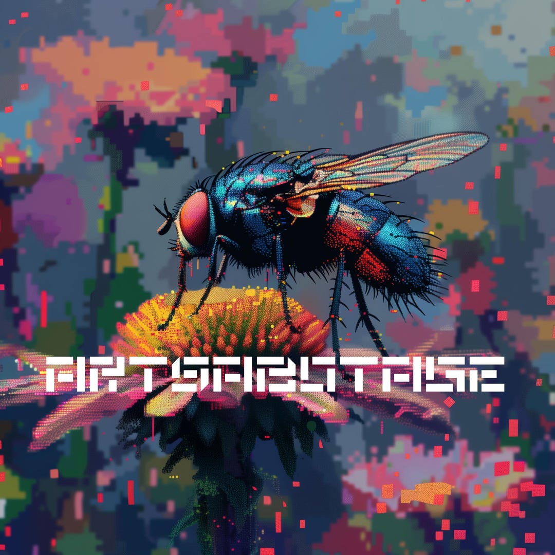 Animated Fly Pixel Art Wall Decor Wall Art Digital Art Alone Home Decor ...