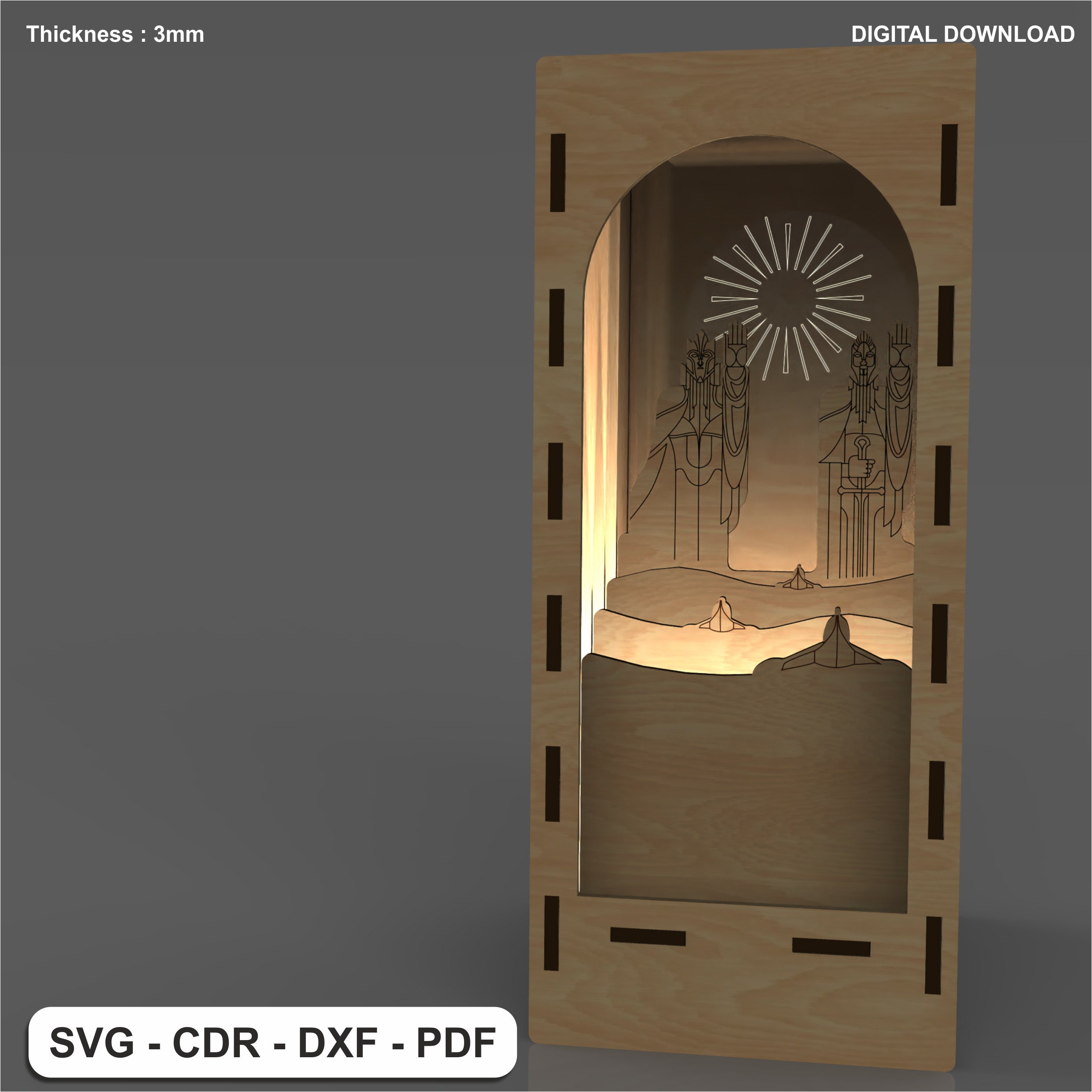 Book Nook the Lord of the Rings Argonath Gate of Kings - STL-SVG-DXF ...