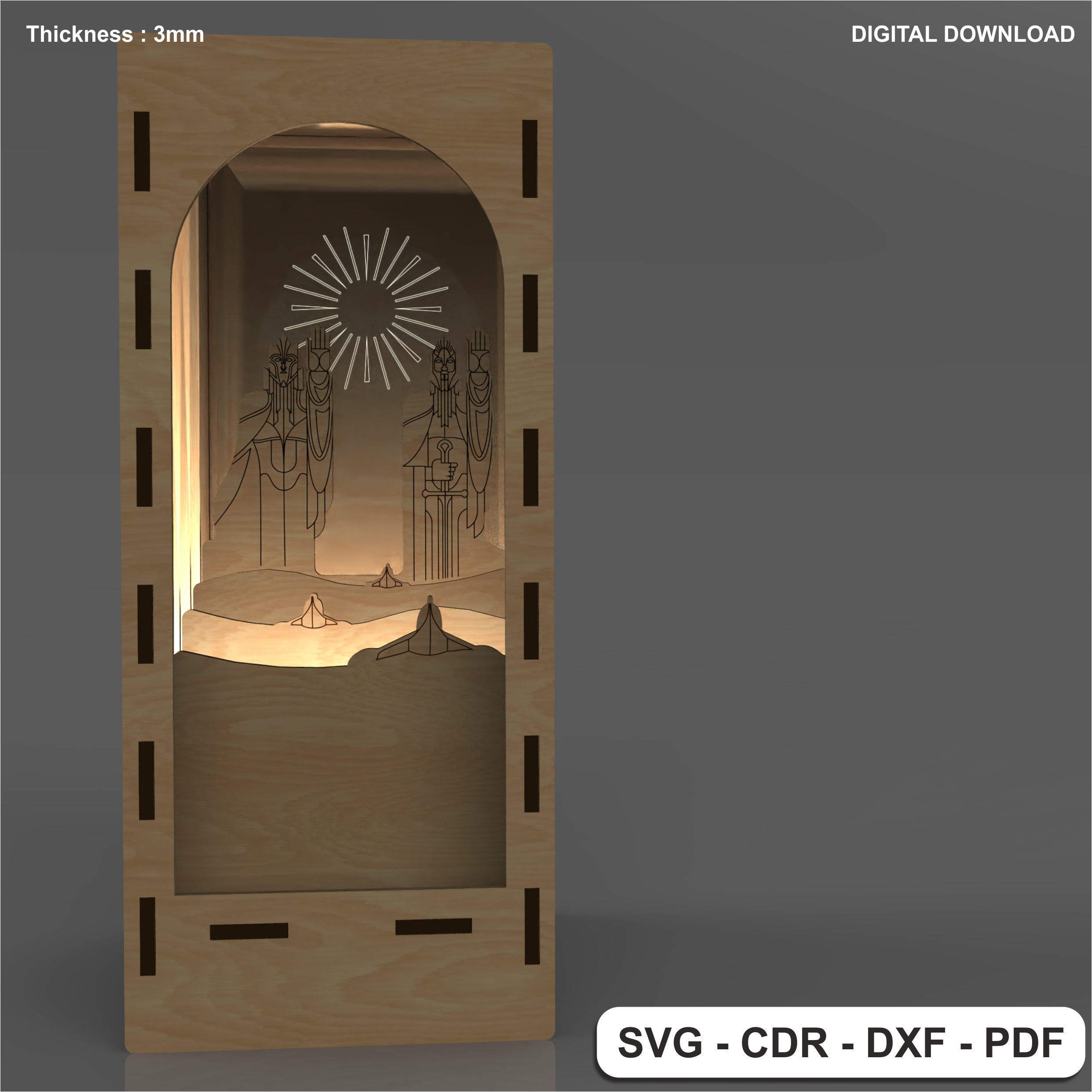 Book Nook the Lord of the Rings Argonath Gate of Kings - STL-SVG-DXF ...