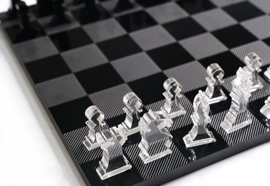 Minimal Chess Set Digital Folders Laser Cut Acrylic Glass SVG-PDF-DXF ...