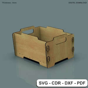 Laser Cut Stackable Storage Box, Wood and Acrylic, Vector Files ...