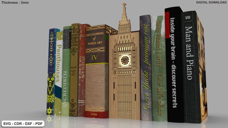 Book Nook Big Ben Svg-cdr-dxf-pdf - Book Nook Laser Cut Files - Etsy