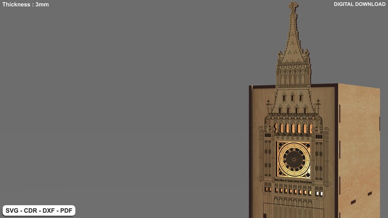 Book Nook Big Ben Svg-cdr-dxf-pdf - Book Nook Laser Cut Files - Etsy