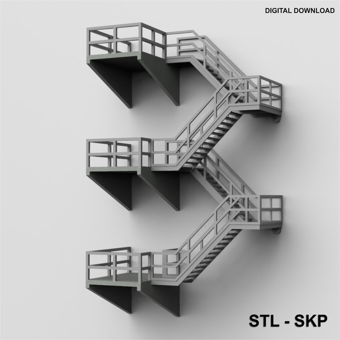 Wall Decoration Fire Escape - 3D Print - STL File - Digital File - Etsy