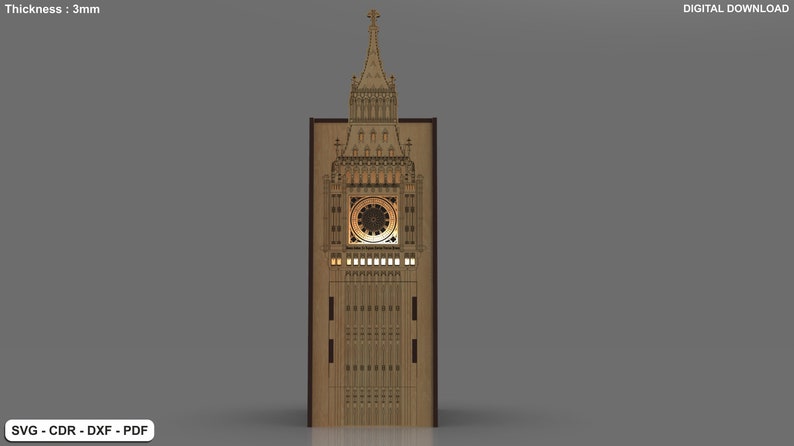 Book Nook Big Ben Svg-cdr-dxf-pdf - Book Nook Laser Cut Files - Etsy
