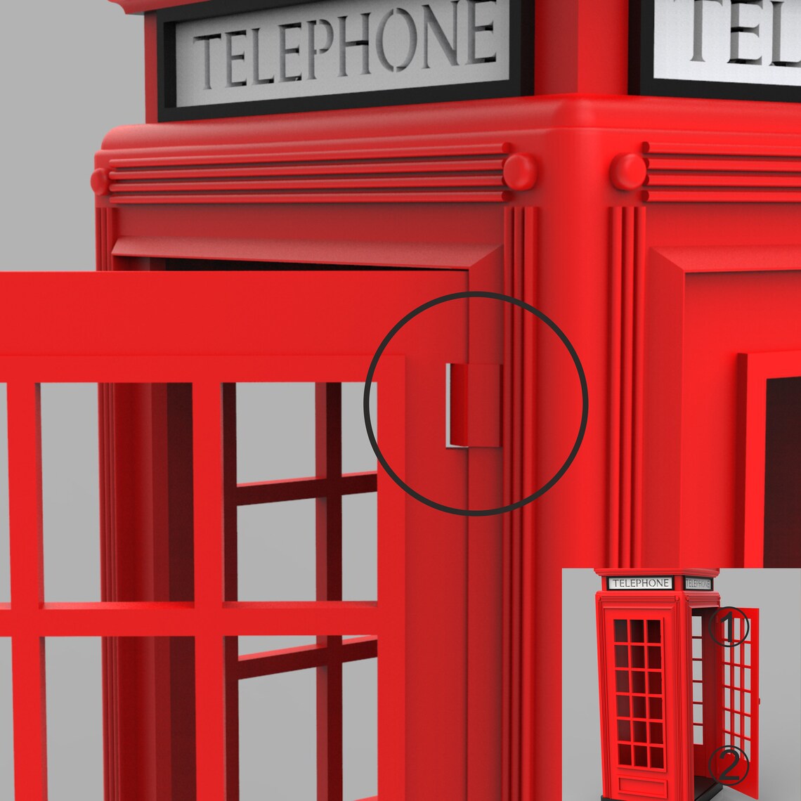 1924 Telephone Box Booknook - 1:10 Scale 3D Print (digital File) - Etsy