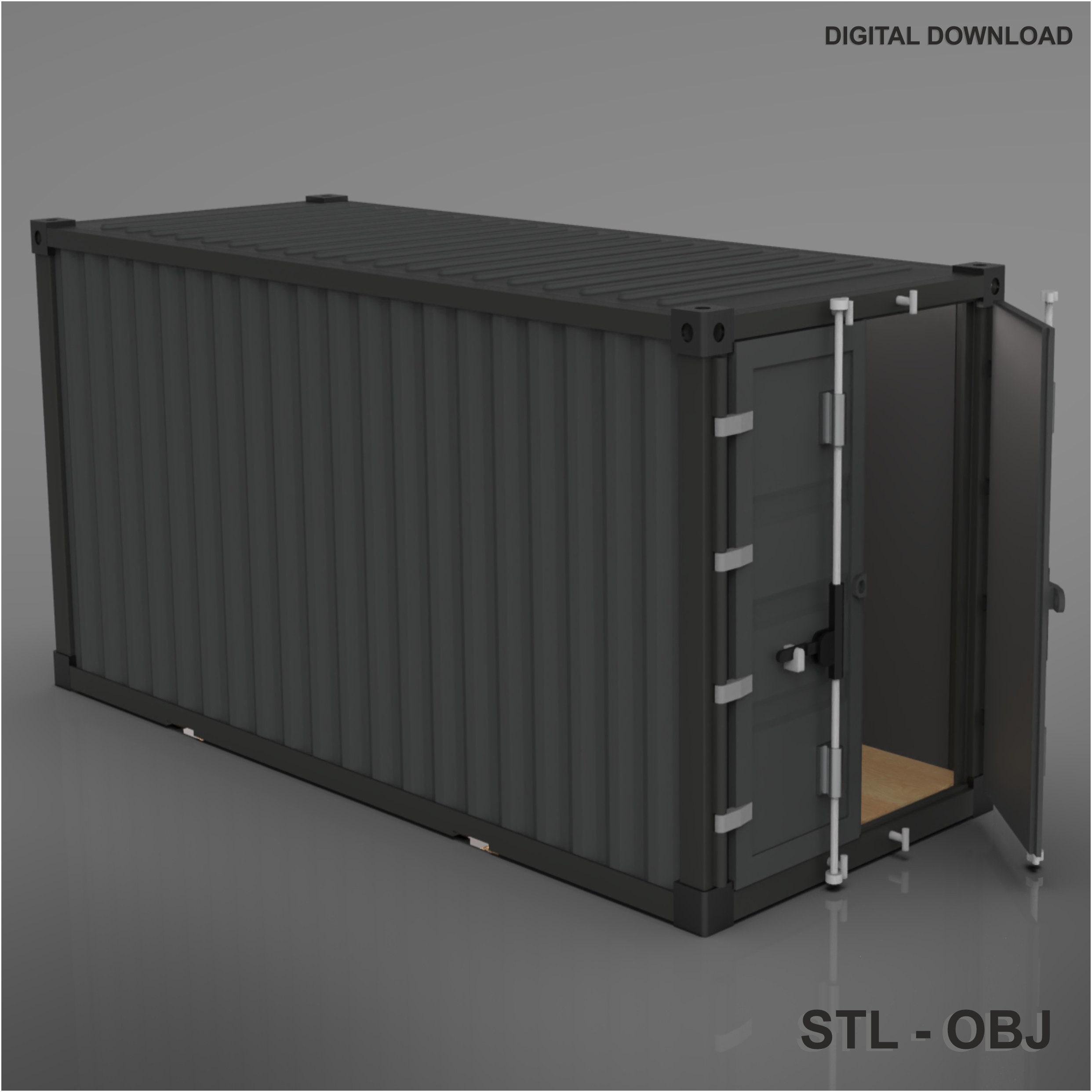 1:10 Scale 20FT Shipping Container - 3D Print - STL File - Digital File ...