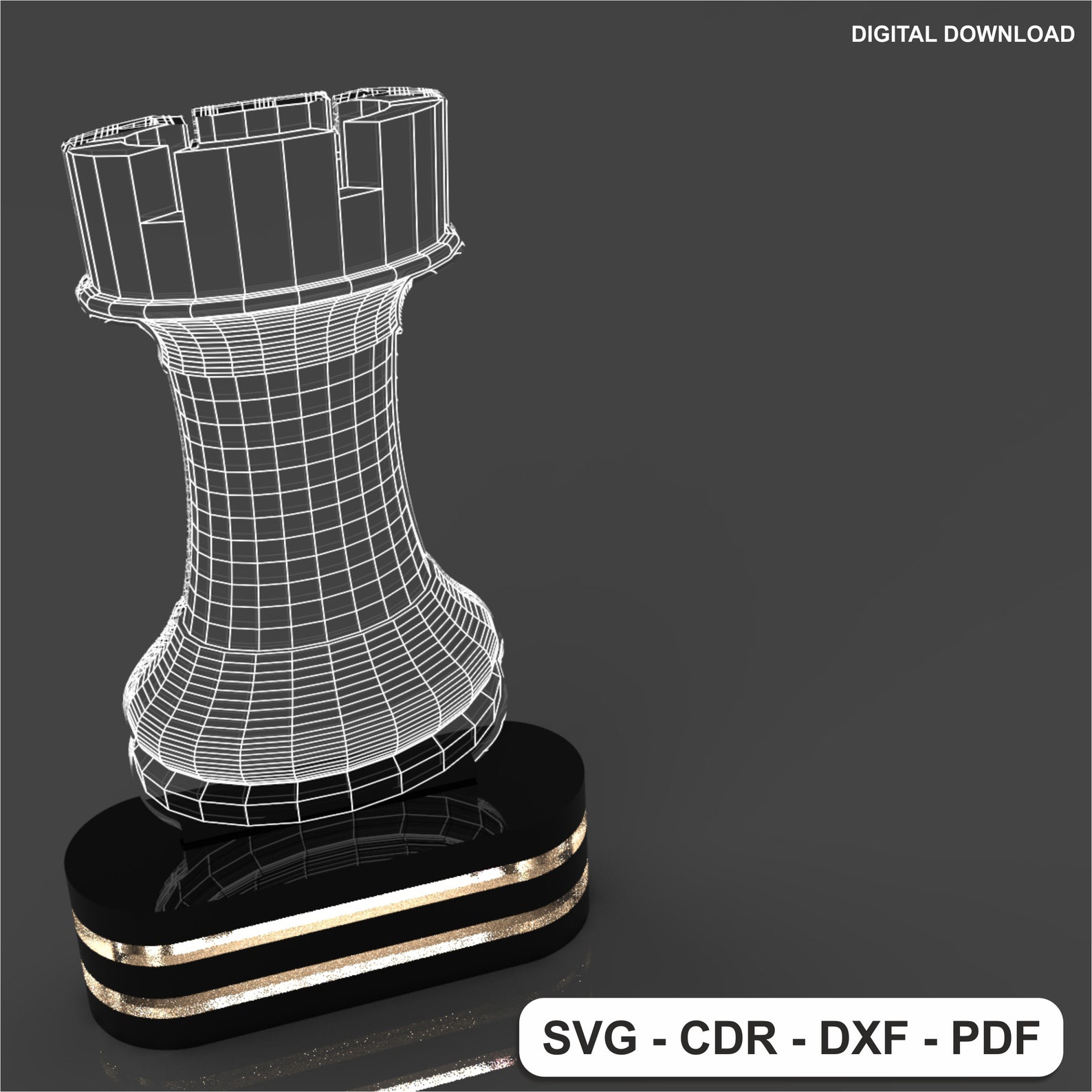 3D Illusion Chess Lamp Laser Cutting - Etsy