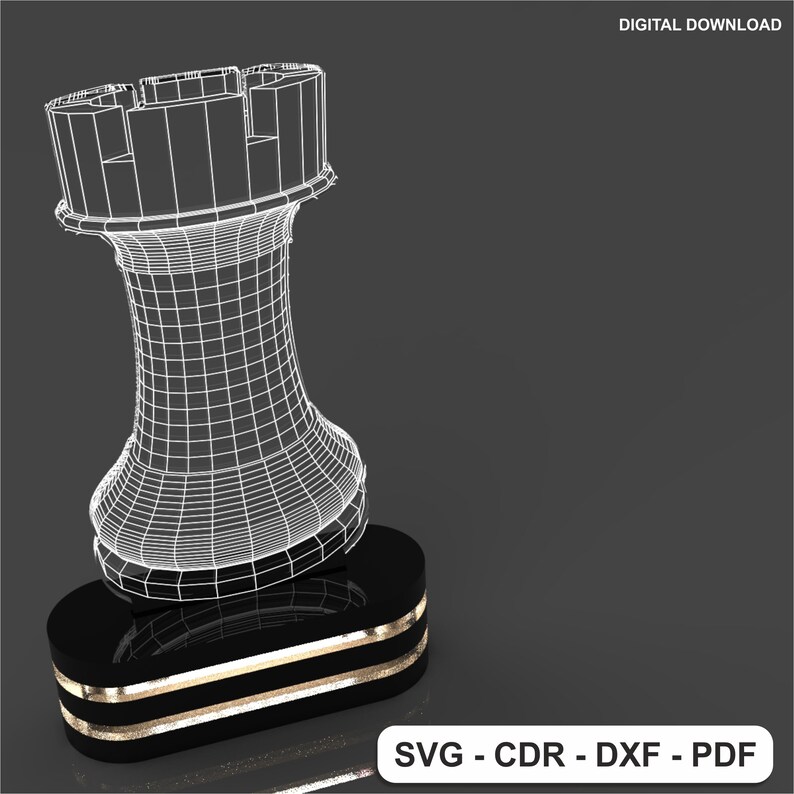 3D Illusion Chess Lamp Laser Cutting - Etsy