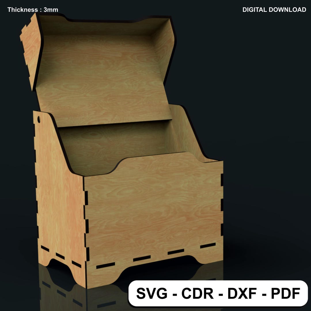 Laser Cut Storage Box , Laser Cut Wooden or Acrylic Glass Box, Vector ...