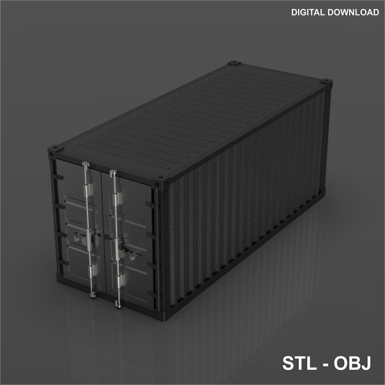 1:10 Scale 20FT Shipping Container - 3D Print - STL File - Digital File ...