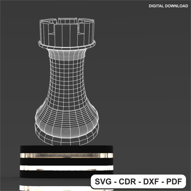 3D Illusion Chess Lamp Laser Cutting - Etsy