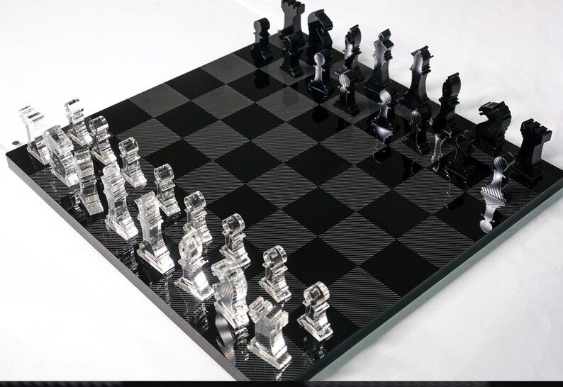 Minimal Chess Set Digital Folders Laser Cut Acrylic Glass SVG-PDF-DXF ...