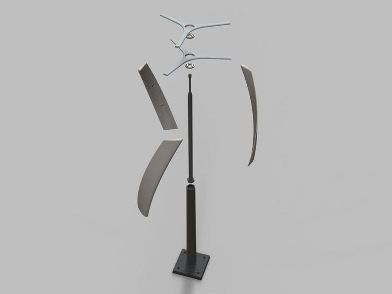 3D Printable Vertical Axis Wind Turbine (VAWT) Model – DIY Decorative ...