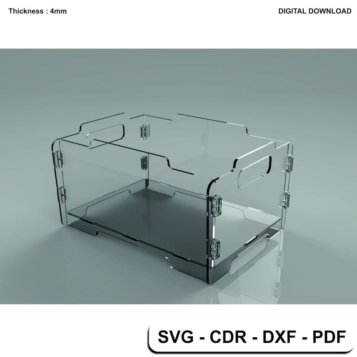 Laser Cut Stackable Storage Box, Wood and Acrylic, Vector Files ...