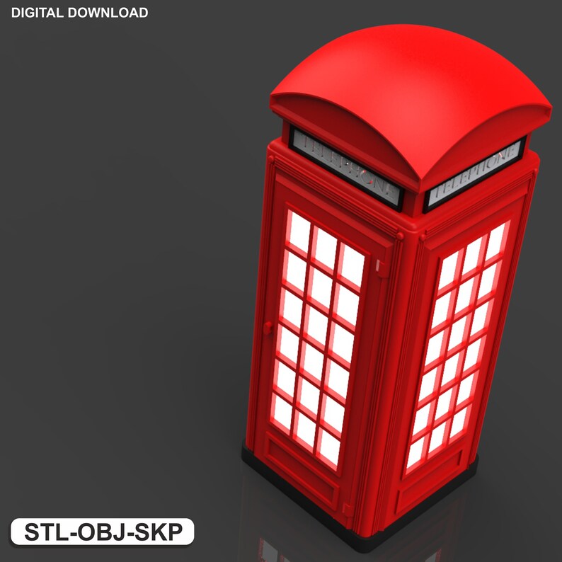 1924 Telephone Box Booknook - 1:10 Scale 3D Print (digital File) - Etsy