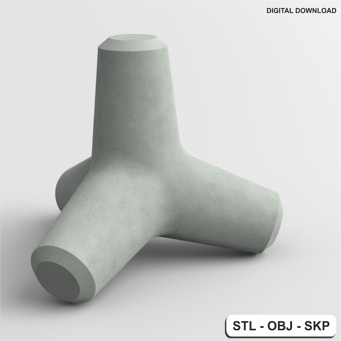 3D Print Tetrapod Concrete Mold - 1:10 Scale STL OBJ SKP (digital File ...