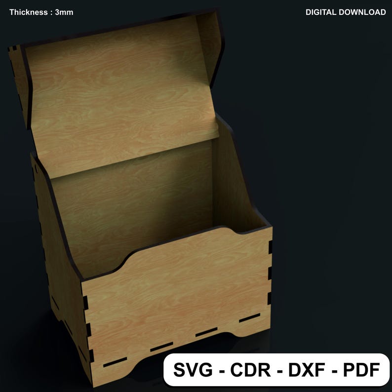 Laser Cut Storage Box , Laser Cut Wooden or Acrylic Glass Box, Vector ...