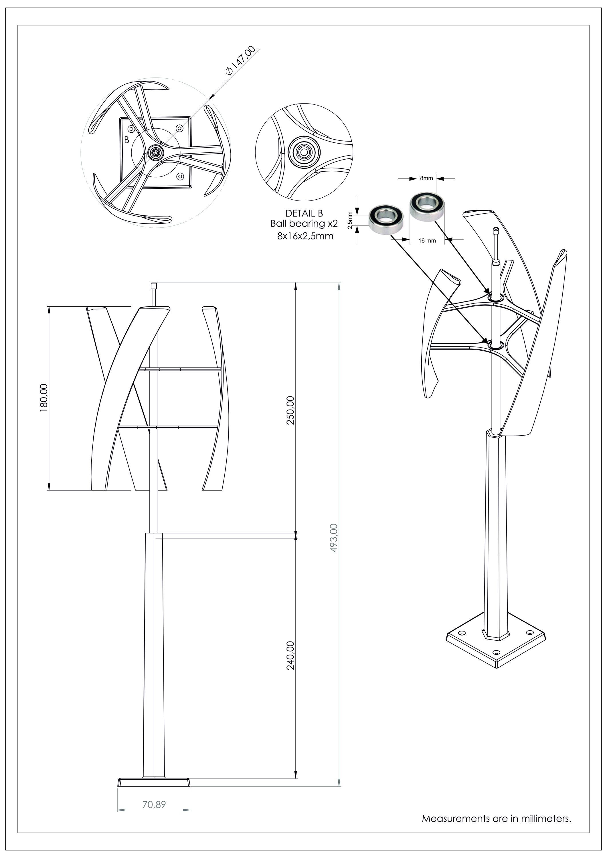 3D Printable Vertical Axis Wind Turbine (VAWT) Model – DIY Decorative ...