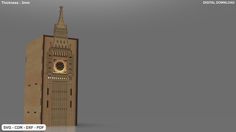 Book Nook Big Ben Svg-cdr-dxf-pdf - Book Nook Laser Cut Files - Etsy