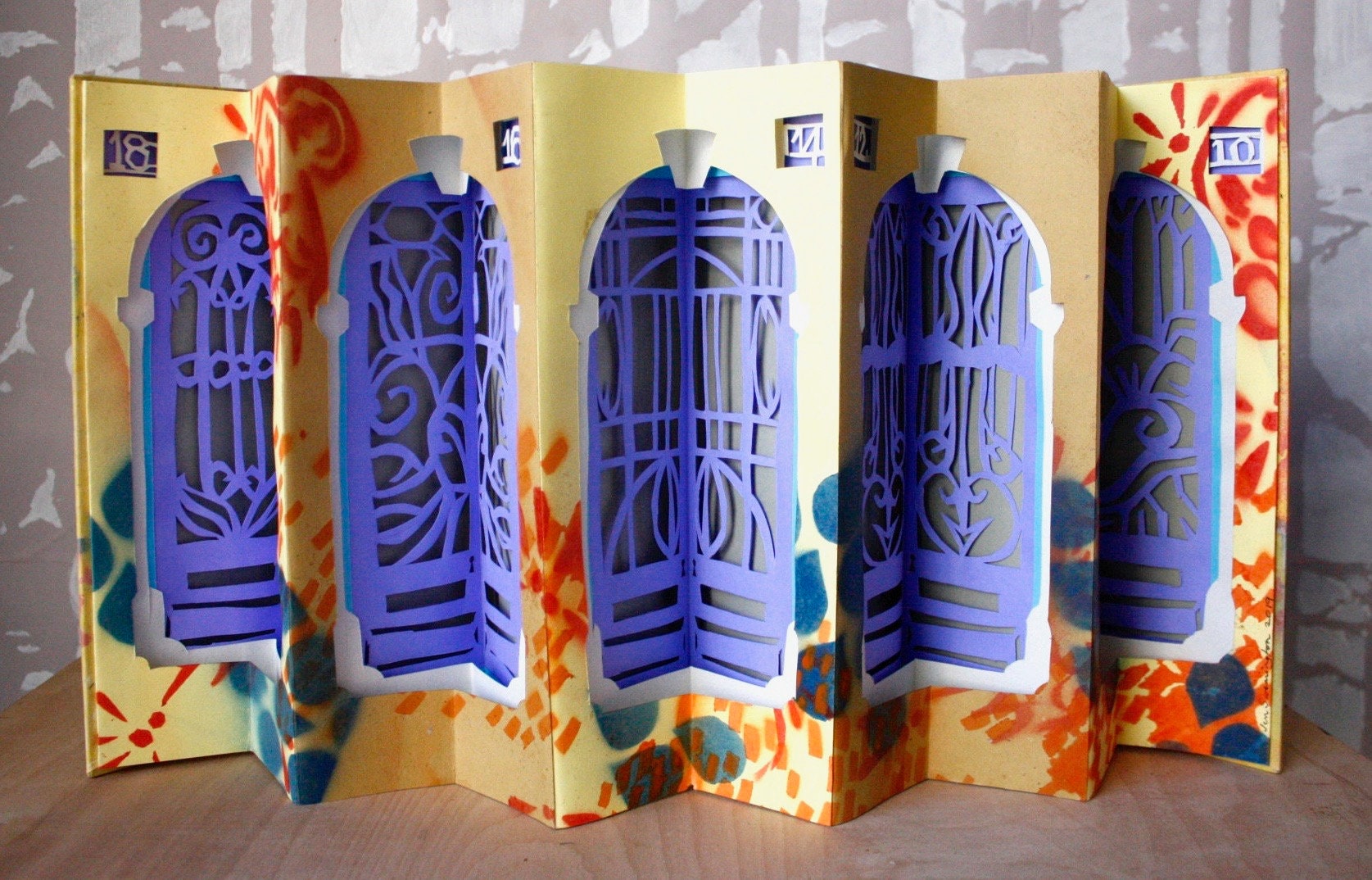 Carousel Pop-up Book exarchia Doors, One of a Kind Original Artwork ...