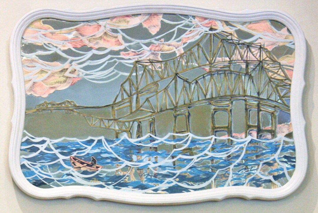 Gemini Bridges" Original Papercut Artwork in Vintage Mirror, Original ...