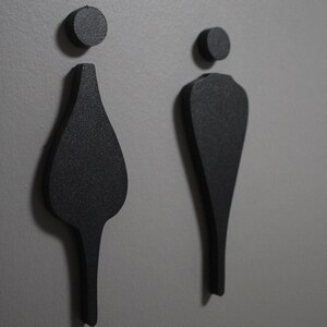 Bathroom Metal Sign, Modern Restroom Sign, Men Women Sign, Business Wc ...