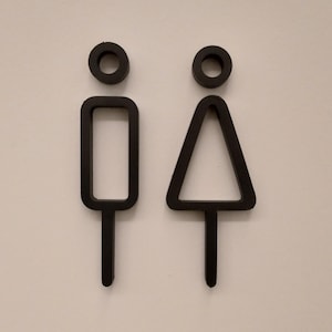 Bathroom Metal Sign, Modern Restroom Sign, Men Women Sign, Business Wc ...