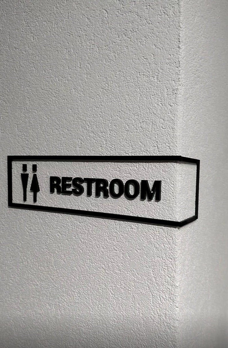 Modern Restroom Sign, Restroom Sign, Acrylic Wc Sign, Gender Door Sign ...
