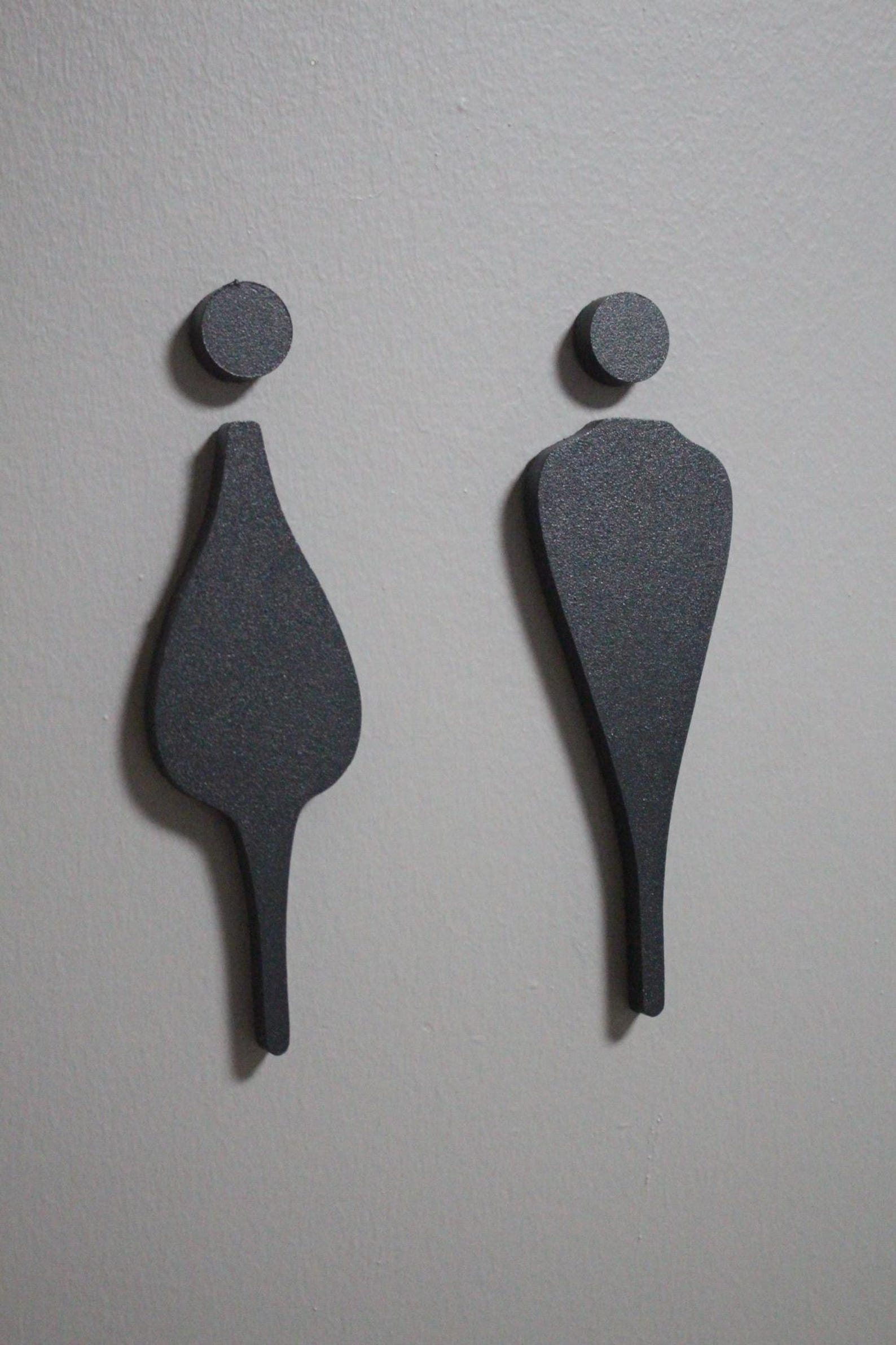 Bathroom Metal Sign, Modern Restroom Sign, Men Women Sign, Business Wc ...