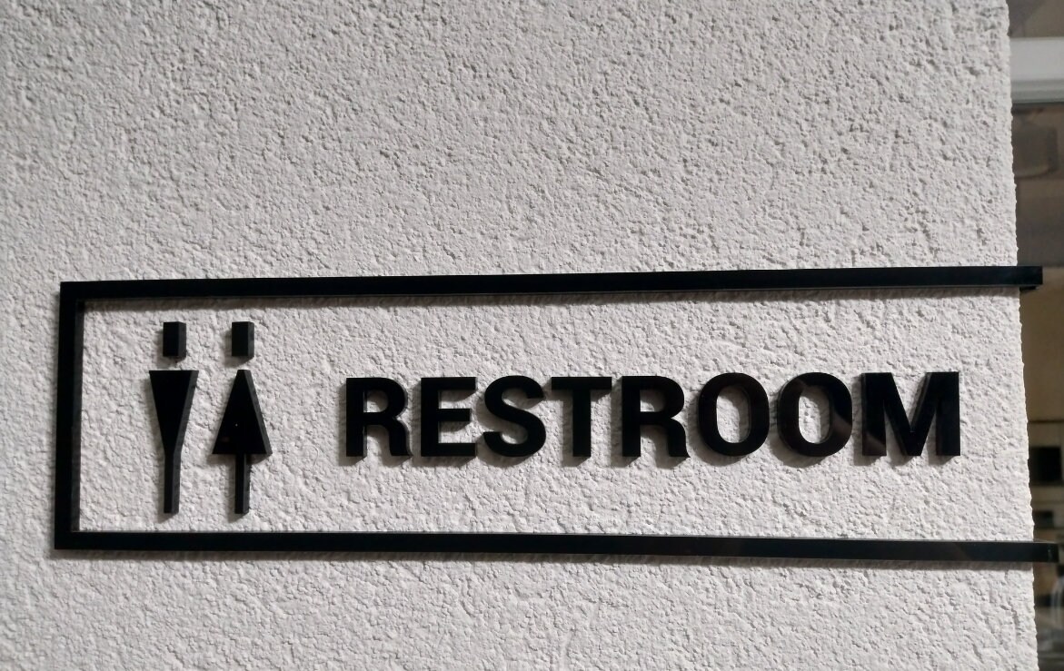Modern Restroom Sign, Restroom Sign, Acrylic Wc Sign, Gender Door Sign ...