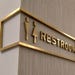 Corner Restroom Sign, Bathroom Sign, Bathroom Wall Decor, Business Sign ...