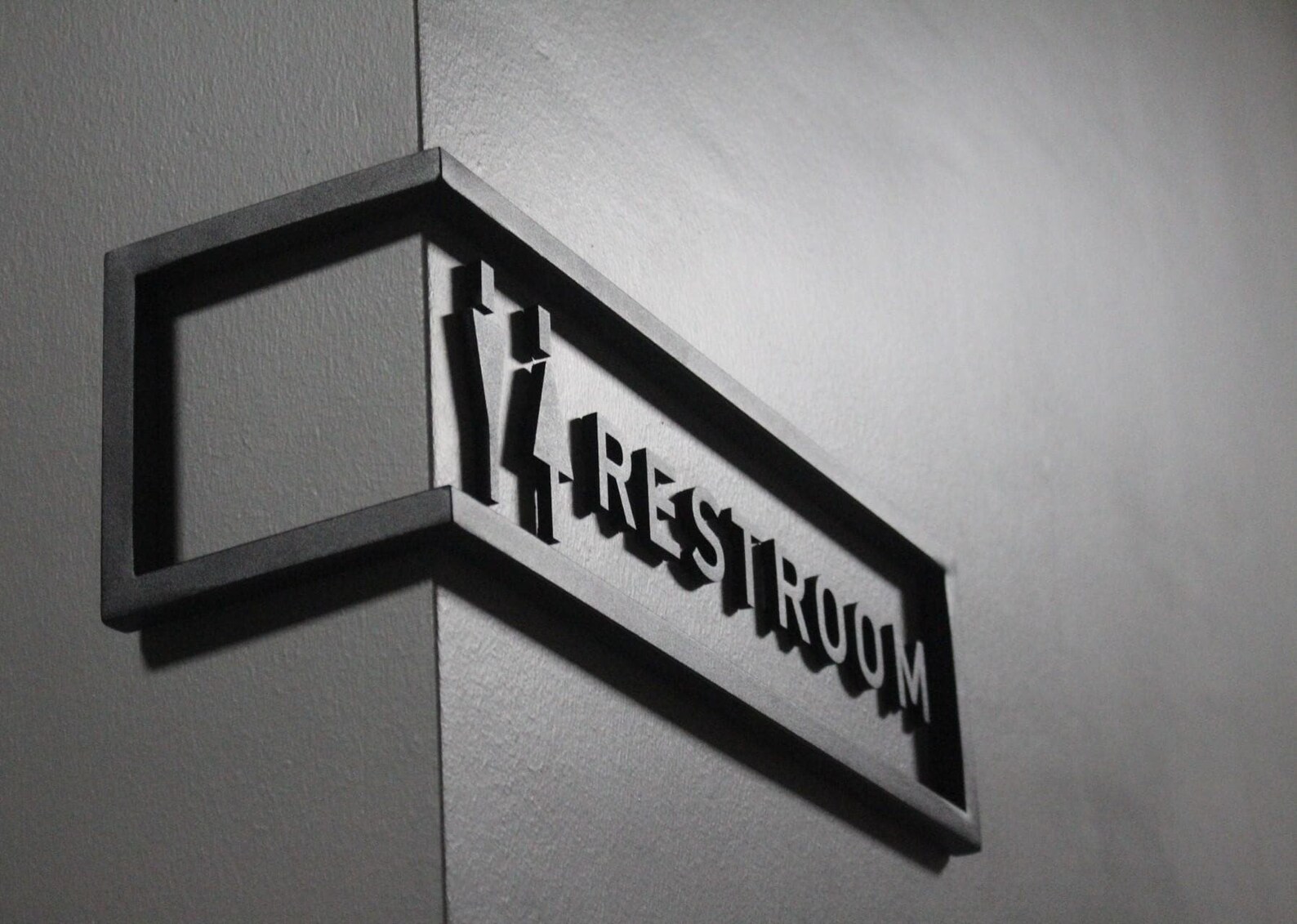 Texture Black Restroom Sign, Bathroom Wall Decor, Business Sign, Door ...