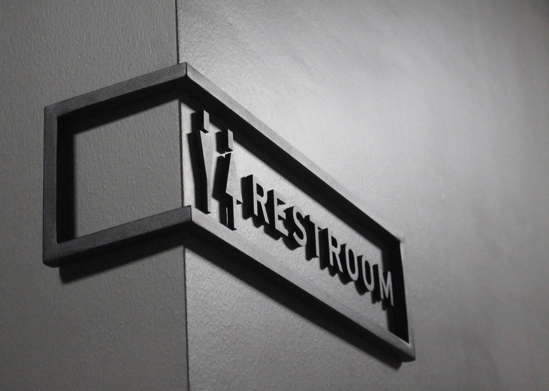 Texture Black Restroom Sign, Bathroom Wall Decor, Business Sign, Door ...