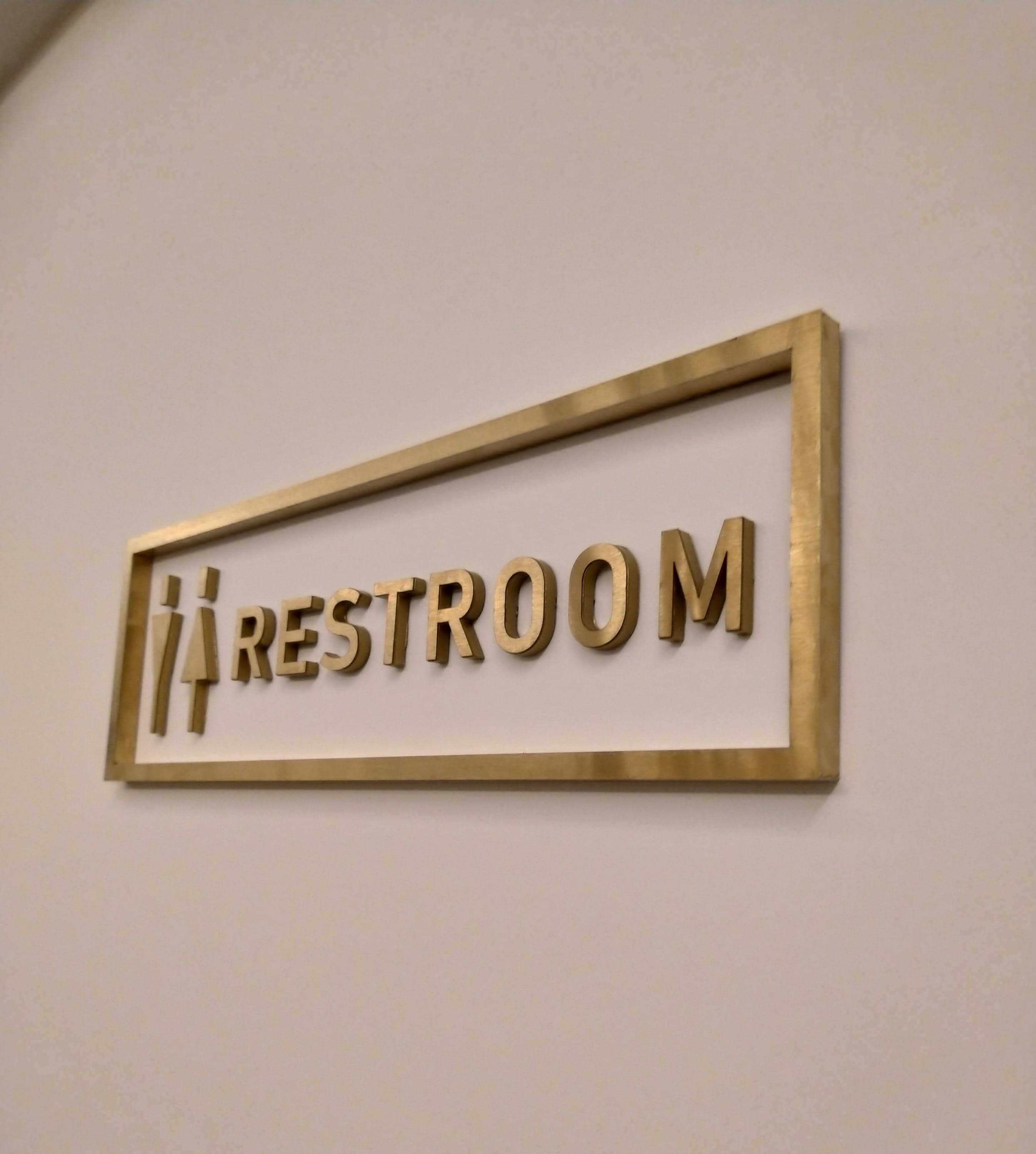 Modern Restroom Sign, Bathroom Art, Office Bathroom Wall Decor, Men ...
