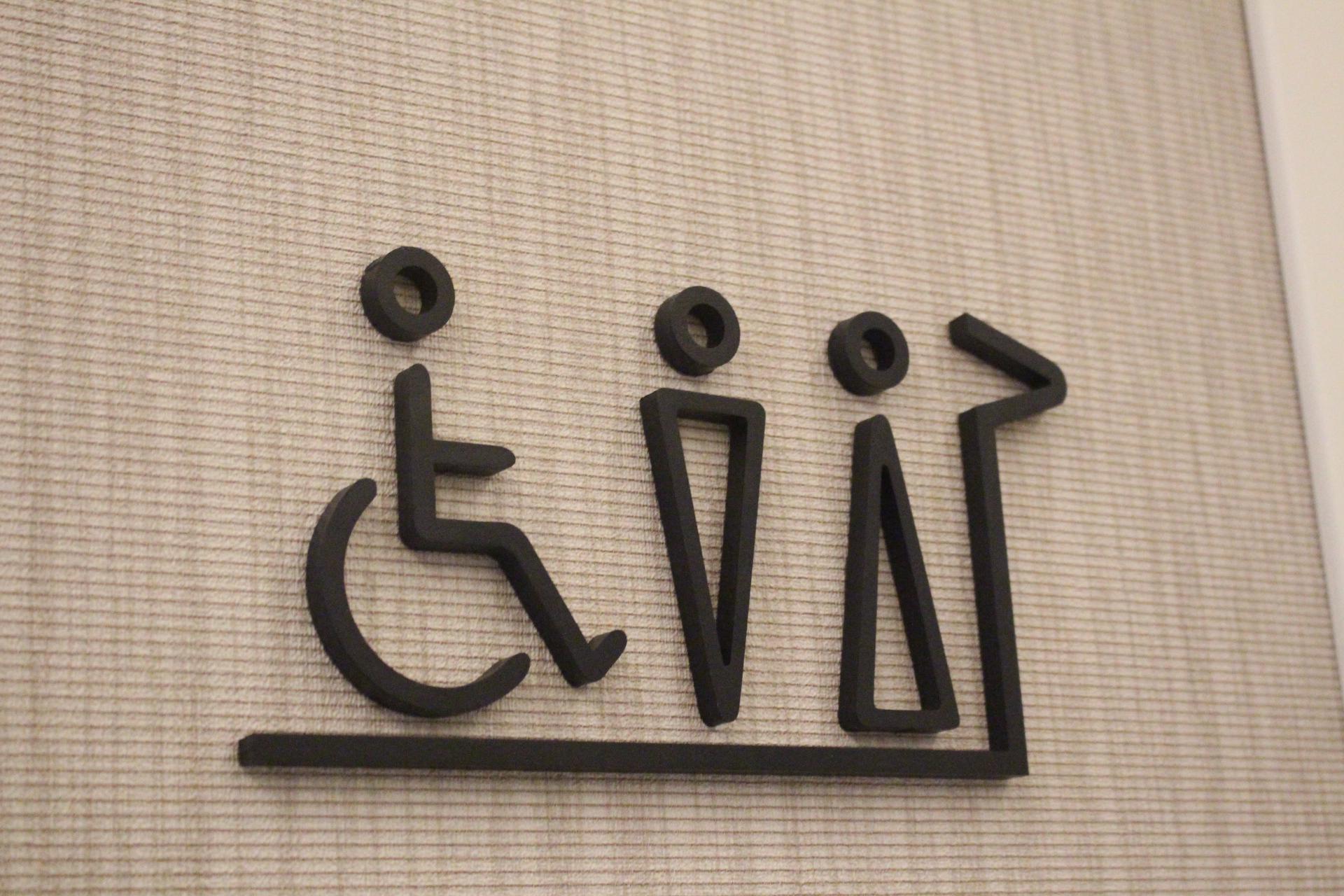 Restroom Sign, Wc Sign With Arrows,hanging Wc Sign,bathroom Sign ...