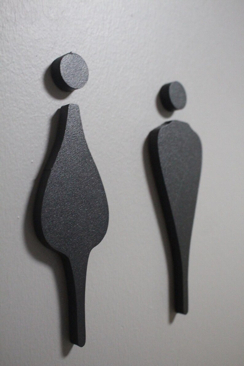 Bathroom Metal Sign, Modern Restroom Sign, Men Women Sign, Business Wc ...