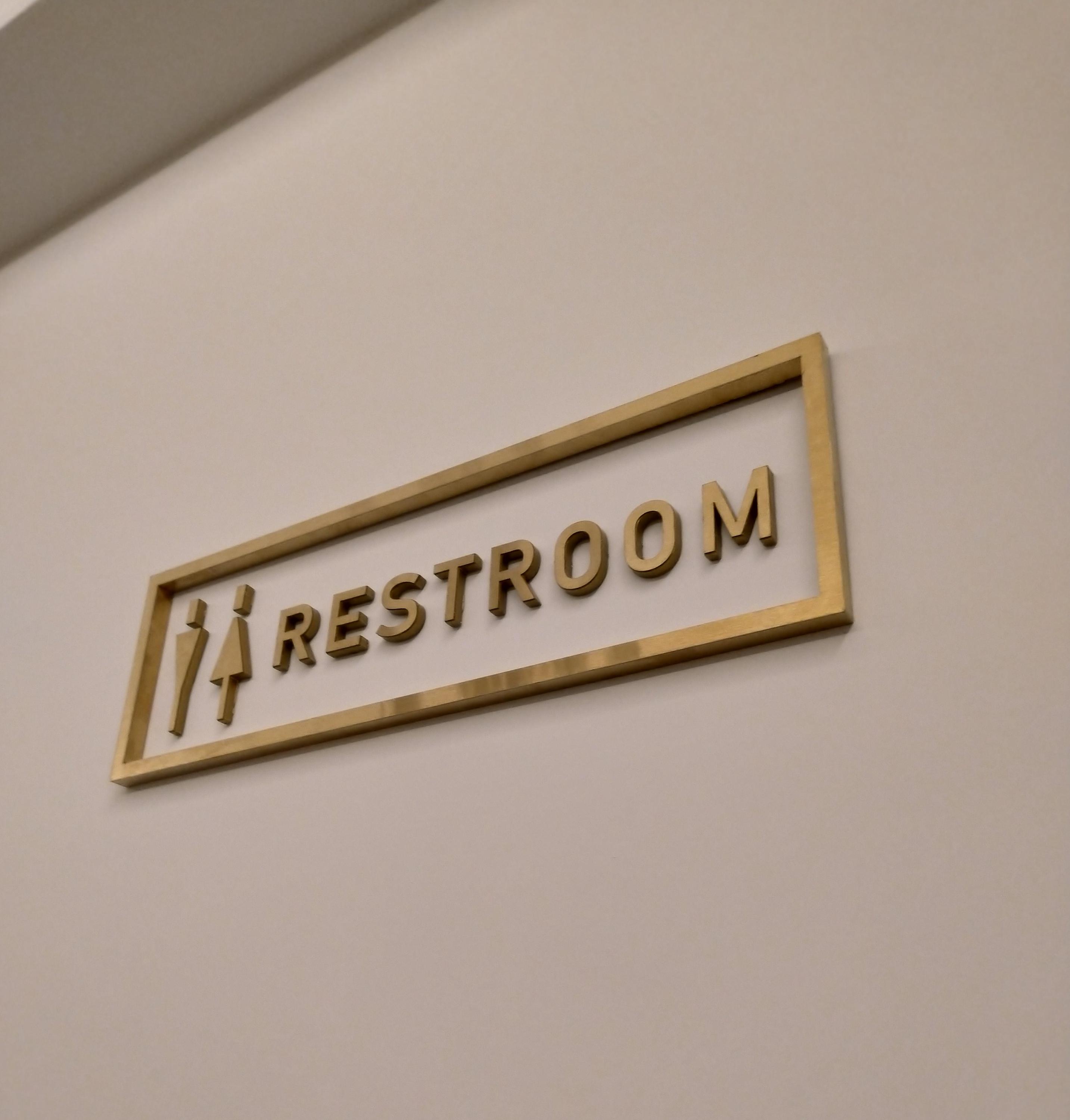 Modern Restroom Sign, Bathroom Art, Office Bathroom Wall Decor, Men ...