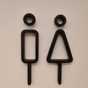 Bathroom Metal Sign, Modern Restroom Sign, Men Women Sign, Business Wc ...