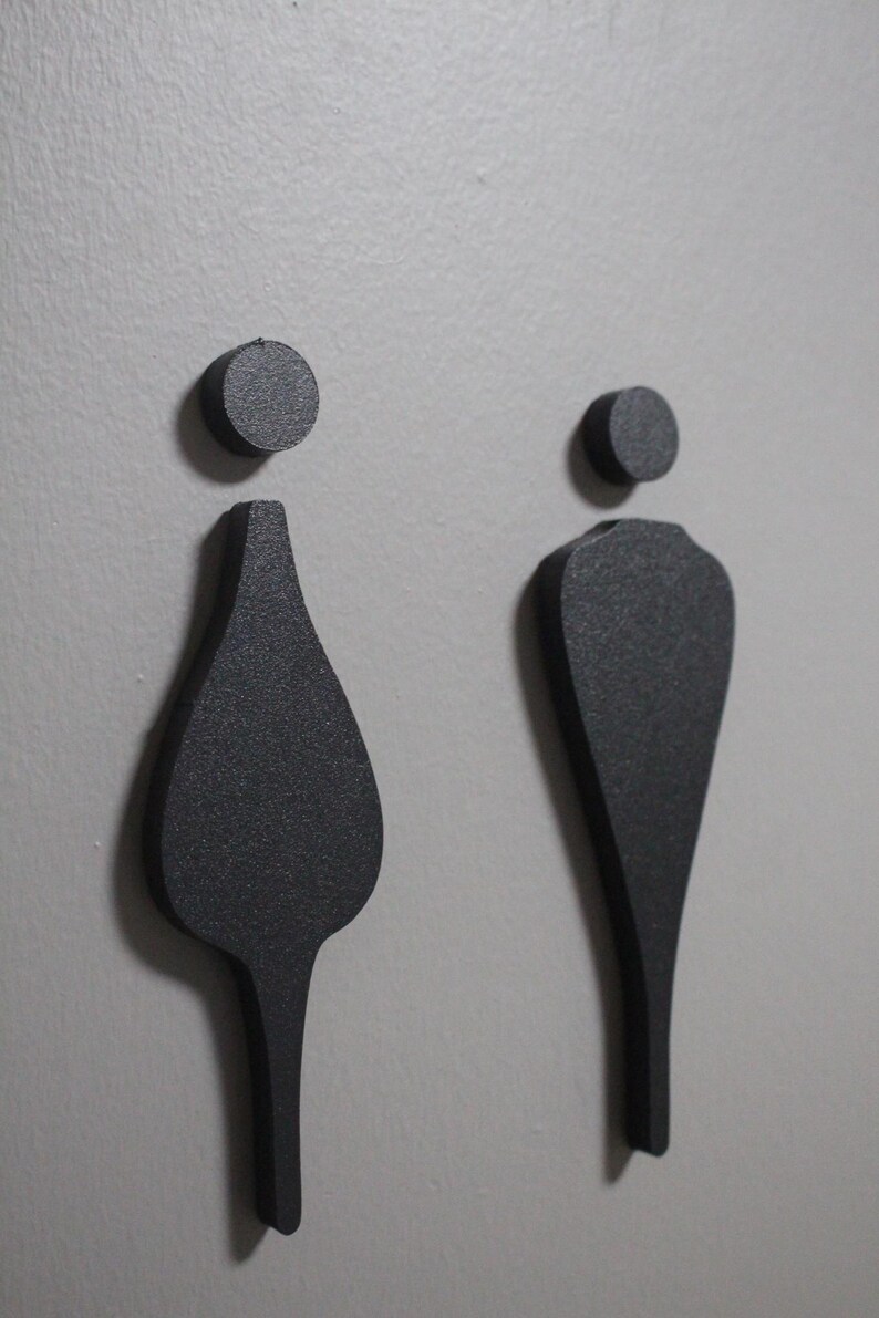 Bathroom Metal Sign, Modern Restroom Sign, Men Women Sign, Business Wc ...