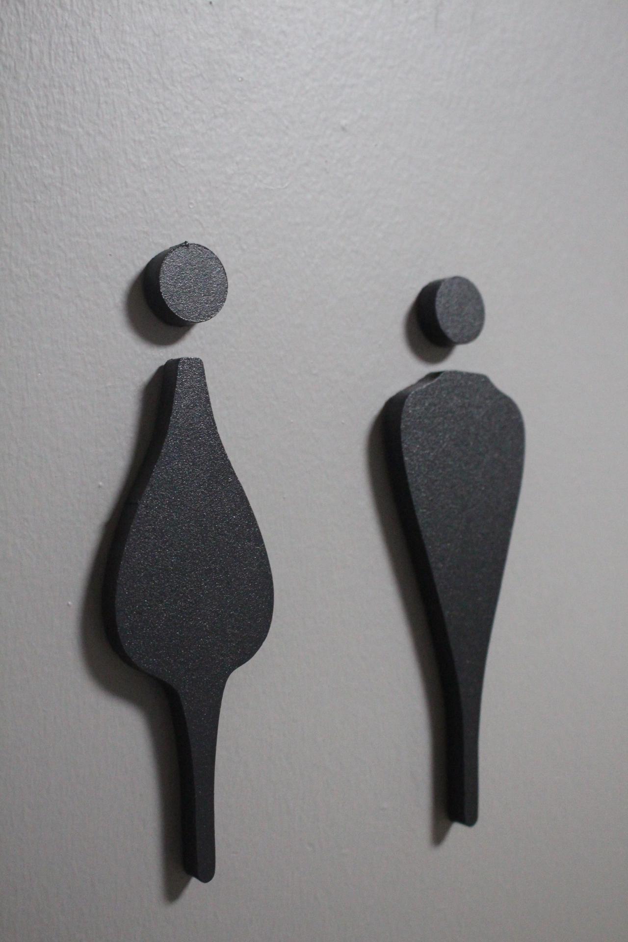 Bathroom Metal Sign, Modern Restroom Sign, Men Women Sign, Business Wc ...