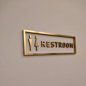 Modern Restroom Sign, Bathroom Art, Office Bathroom Wall Decor, Men ...